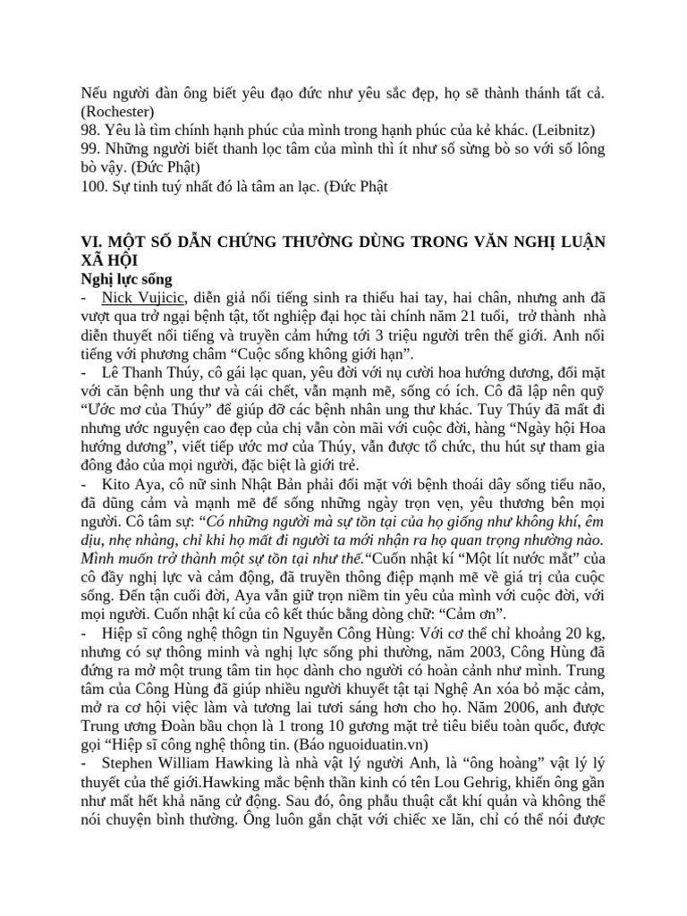 DẪN CHỨNG NLXH | PDF