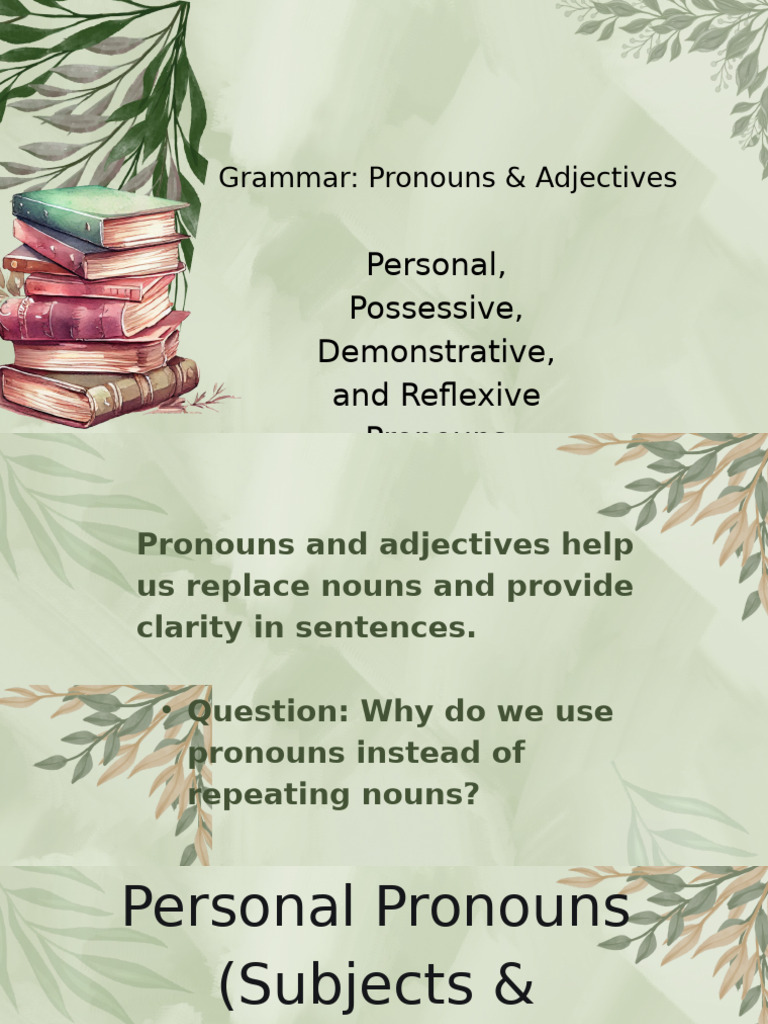 Grammar Pronouns & Adjectives | PDF | Pronoun | Noun