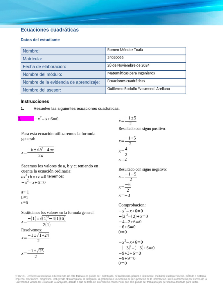 Assignament 4 | PDF | Raíz cuadrada | Ecuaciones