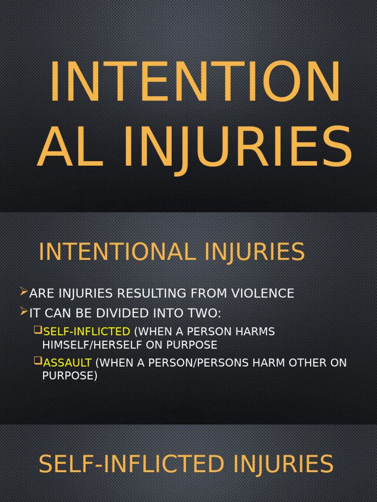 Health Intentionalinjuries 180627144350 | PDF