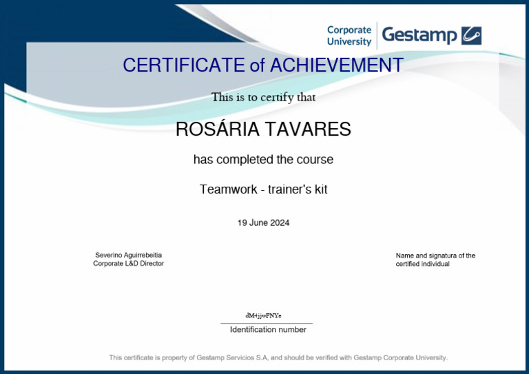 Teamwork Certificate | PDF