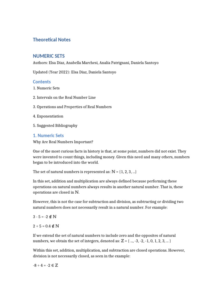 Complete Numeric Sets Notes | PDF | Numbers | Rational Number