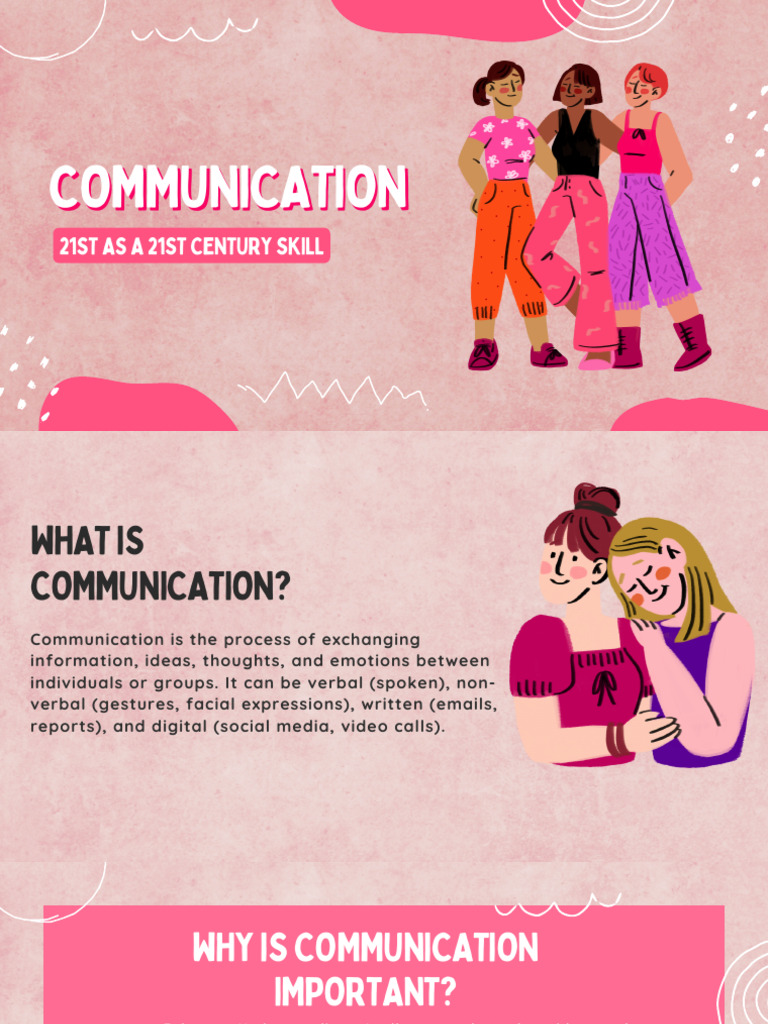 Pink Illustrated Effective Communication Presentation | PDF ...