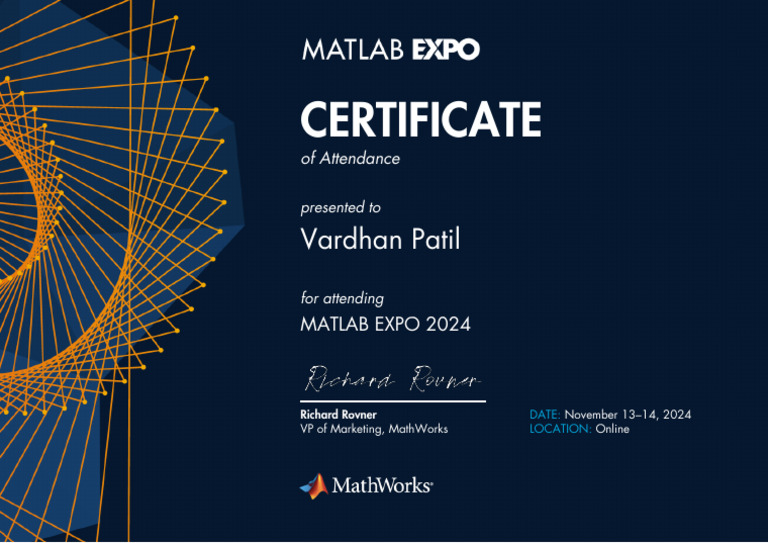 MATLAB-EXPO-2024-certificate | PDF