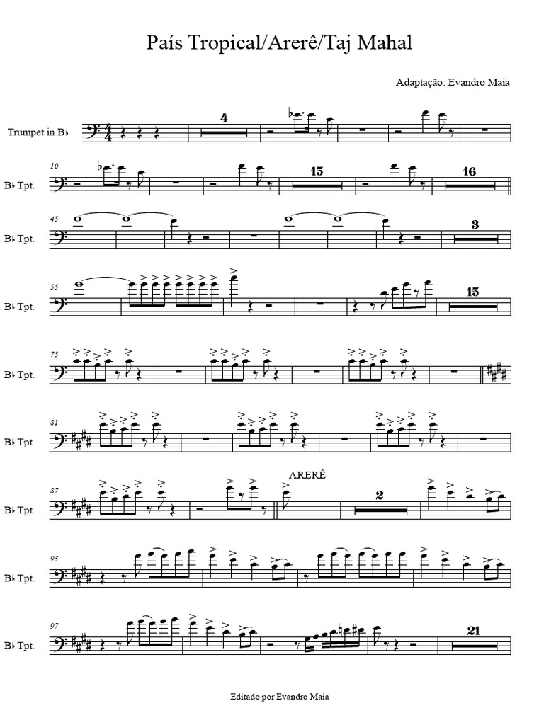 País Tropical-Arerê-Taj Mahal - Trombone | PDF