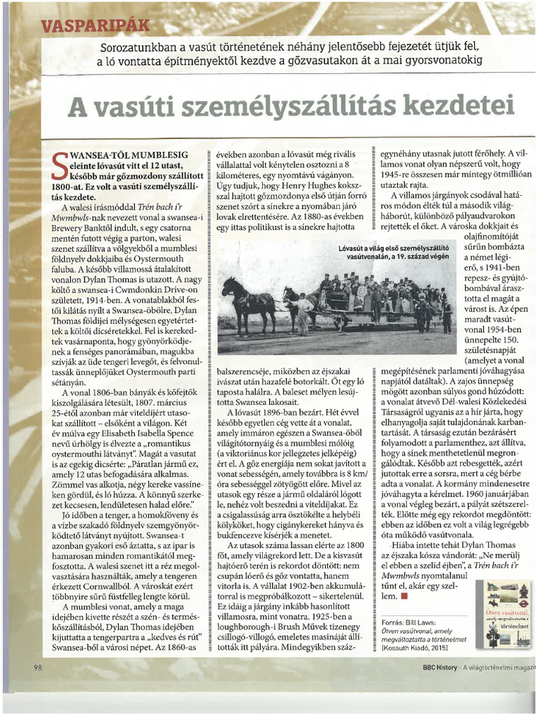 A Vasúti Személyszállítás Kezdetei | PDF
