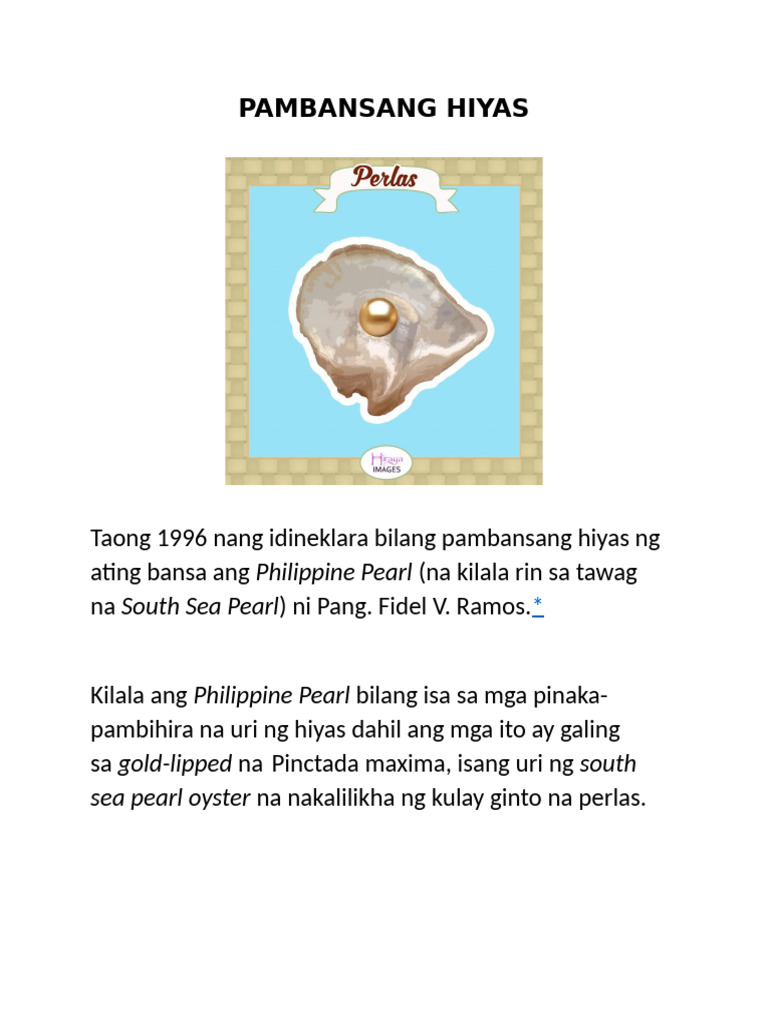 Pambansang Hiyas | PDF
