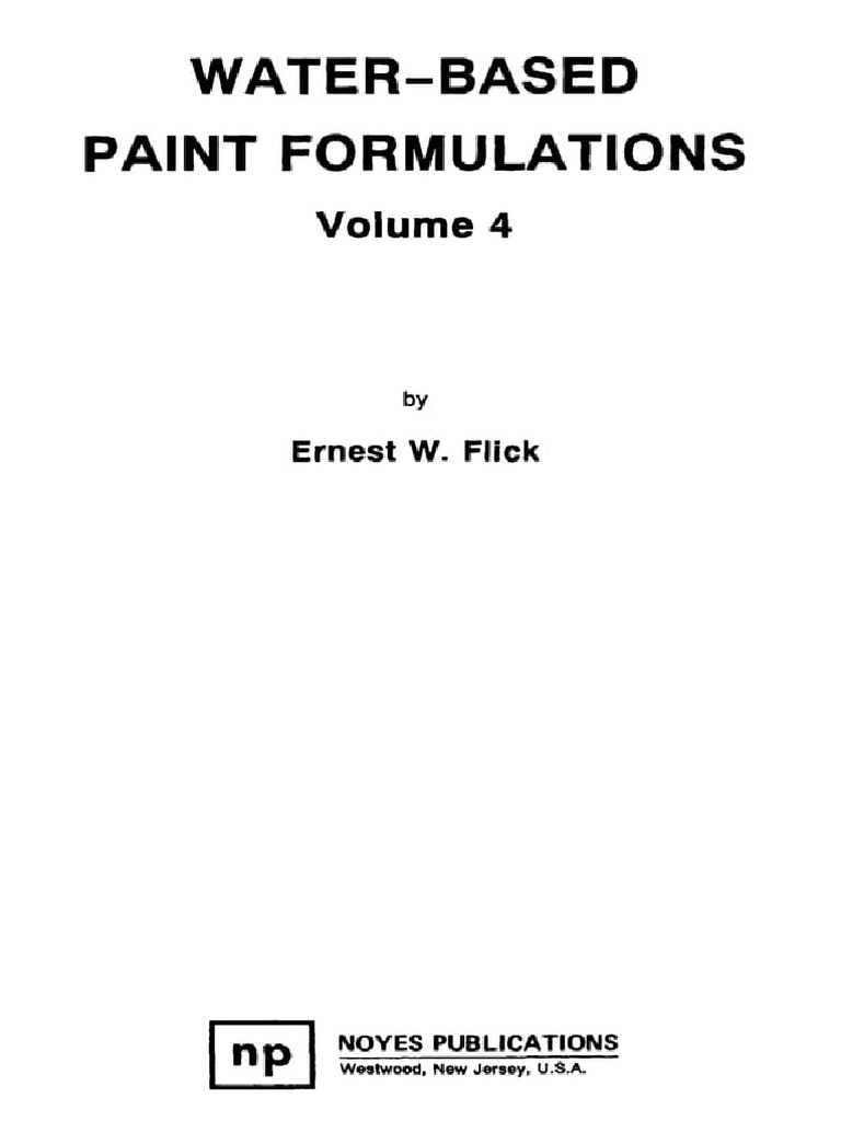 Flick Water Based Paint Formulation | PDF
