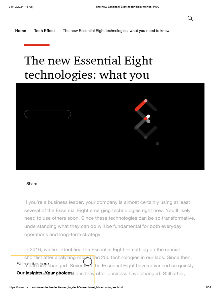 The New Essential Eight Technology Trends - PWC | PDF | Internet Of ...