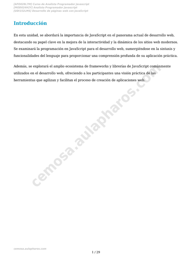 6 - Desarrollo de Páginas Web Con JavaScript | PDF | Script Java | Redes