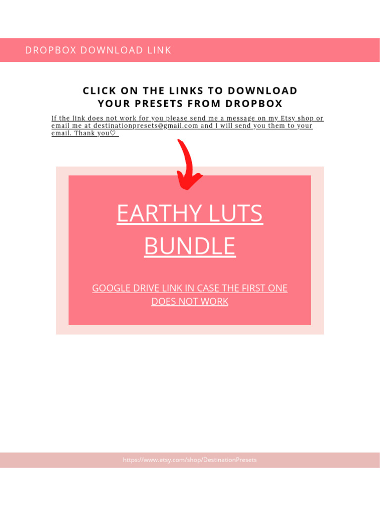 Earthy Luts Bundle: Click On The Links To Download Your Presets From Dropbox | PDF | Mobile App ...