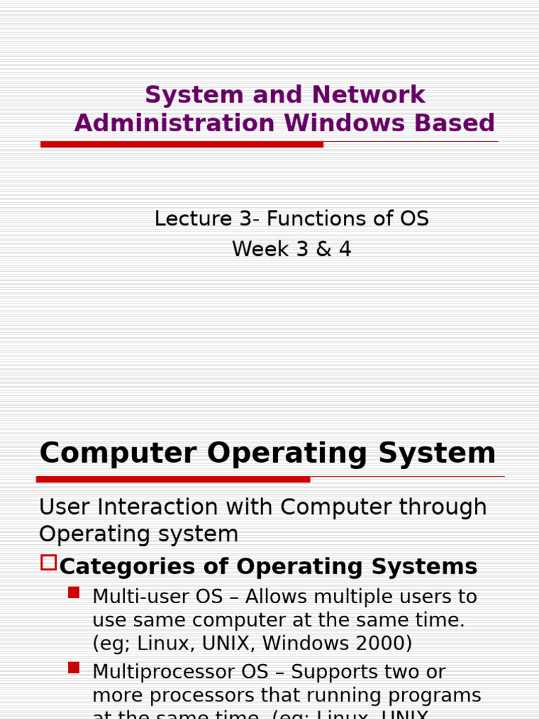 Lec 3 - Functions of OS | PDF | Operating System | Computer Data Storage