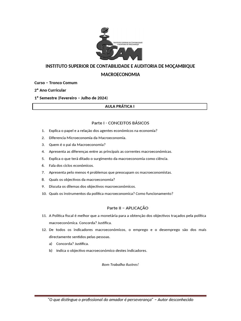 MACRO Aula - Pratica - 1 - 2024 | PDF