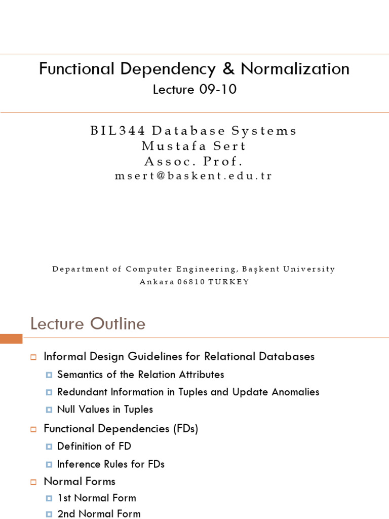 LN344 0910 Normal Forms | PDF | Relational Model | Data Management