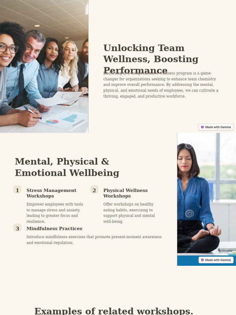 Team Wellness Programs for Performance | PDF | Well Being | Team Building