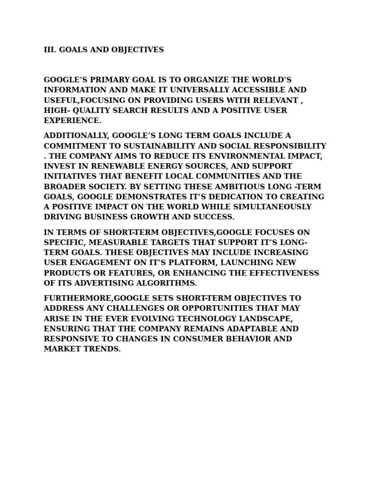 Goals and Objectives | PDF