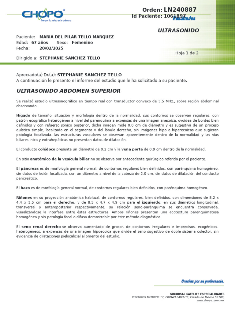 Orden:: Stephanie Sanchez Tello | PDF | Riñón | Órgano (anatomía)