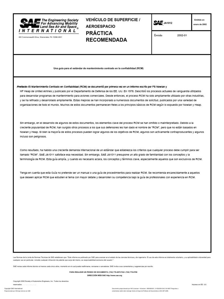 SAE JA1012 (1) .En - Es | PDF | Ingeniería de confiabilidad ...