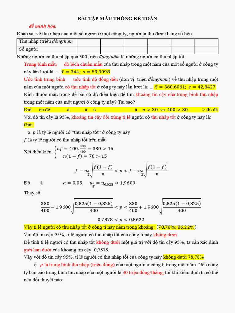 Phần thống kê XSTK | PDF