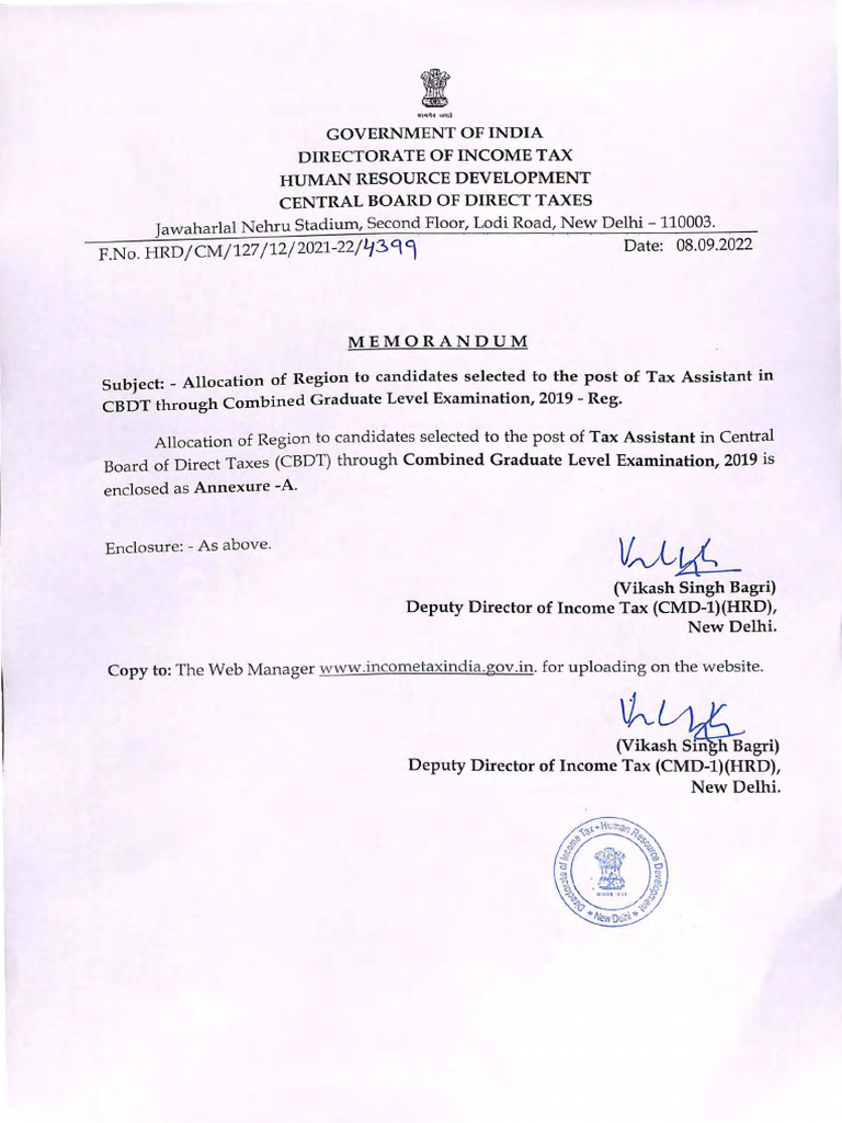 Ta Allocation 2019 | PDF