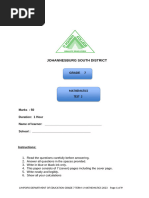 Grade 7 Maths Baseline Test 2025 | PDF | Elementary Mathematics | Numbers