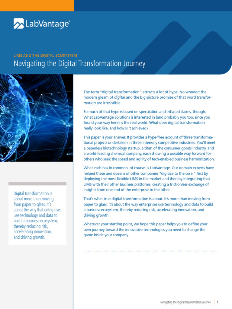 LabVantage Digital Transformation White Paper 2021 | PDF | Chief Information Officer | Innovation