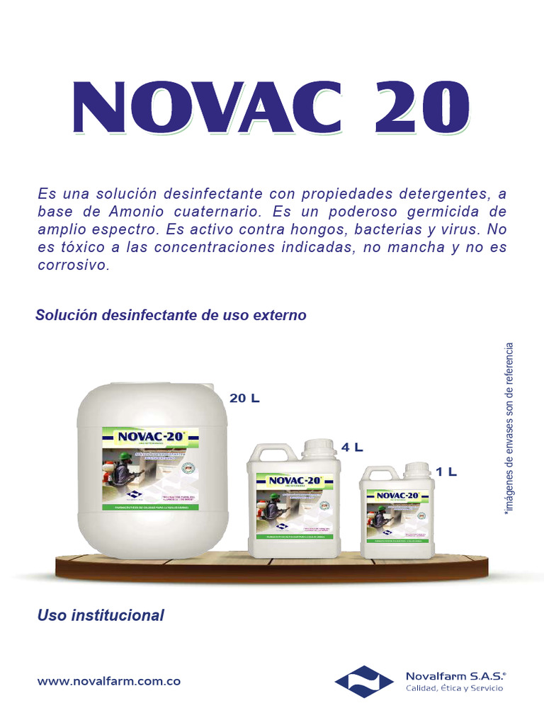 Eficacia de NOVAC 20 como desinfectante | PDF | Agua | Biología