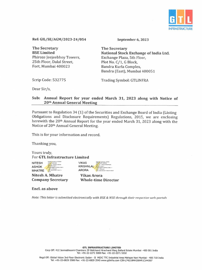 GTLI Annual Report 2023 | PDF | Income Statement | Expense