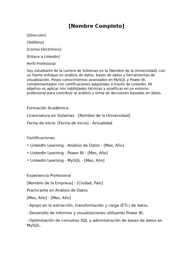 CV Ejemplo | PDF