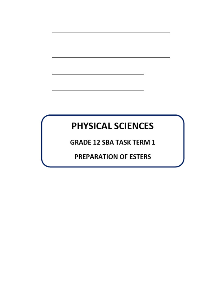 Preparation of Esters Sba | PDF | Ester | Ethanol