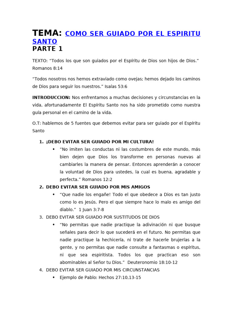 Como Ser Guiado Por El Espiritu Santo | PDF | Libro del éxodo | Epístola a los romanos