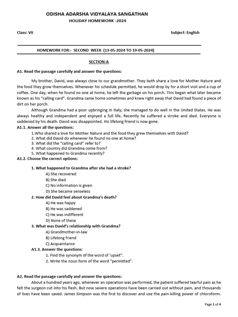Class VII - English | PDF