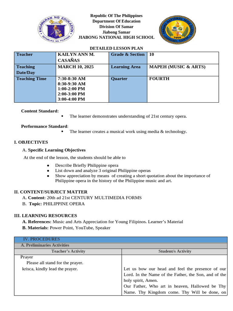 Philippine Opera _lp | PDF | Lord's Prayer