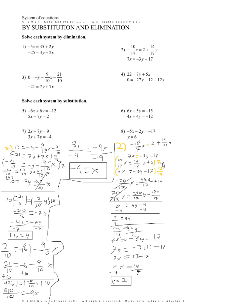 By Substitution and Elimination | PDF