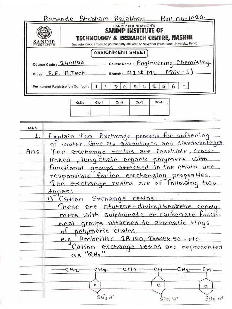 Chem - Asgn 1 1020 | PDF
