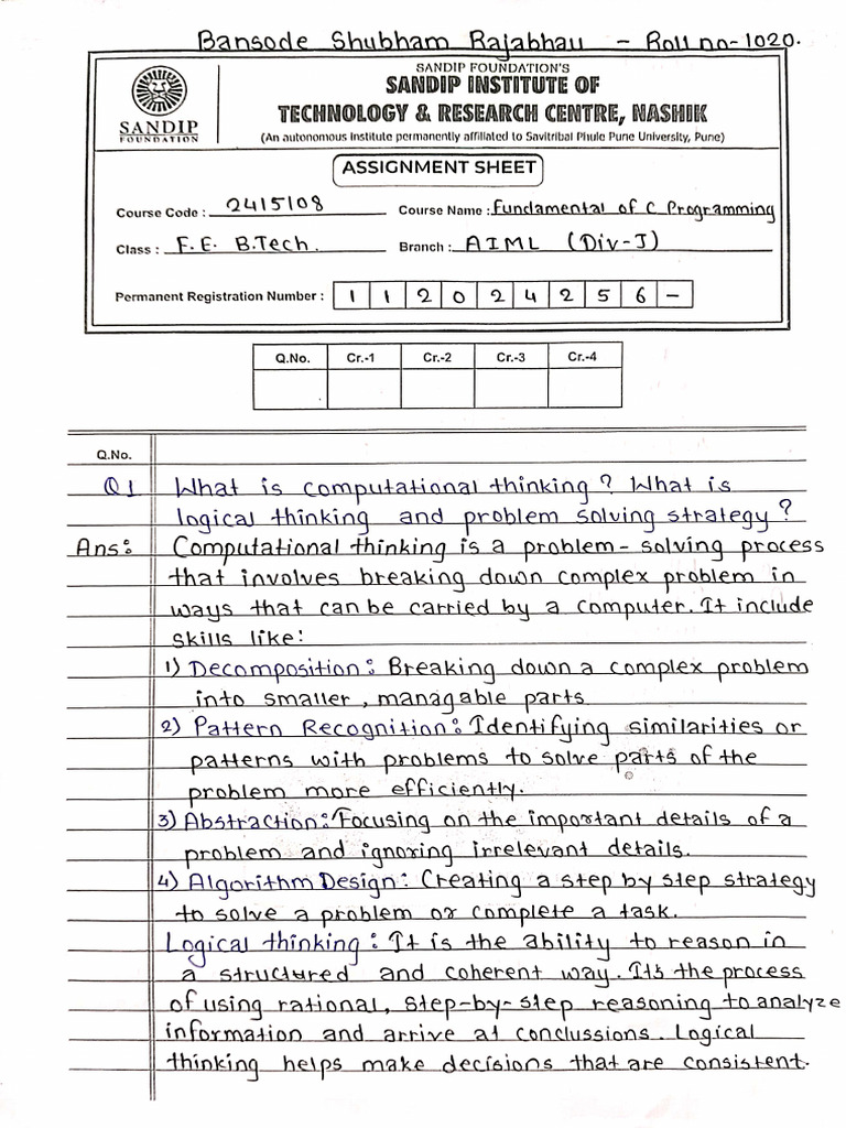 CPR 1020 Asgn 1 | PDF