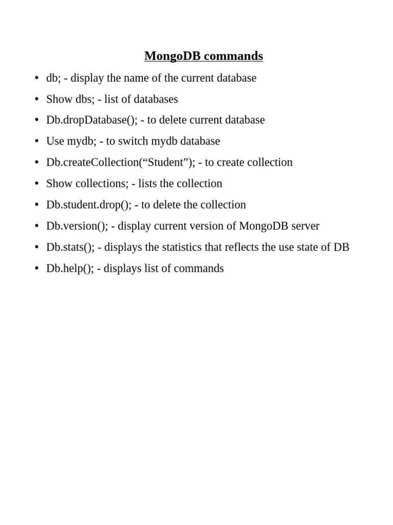 MongoDB & Hadoop Commands | PDF
