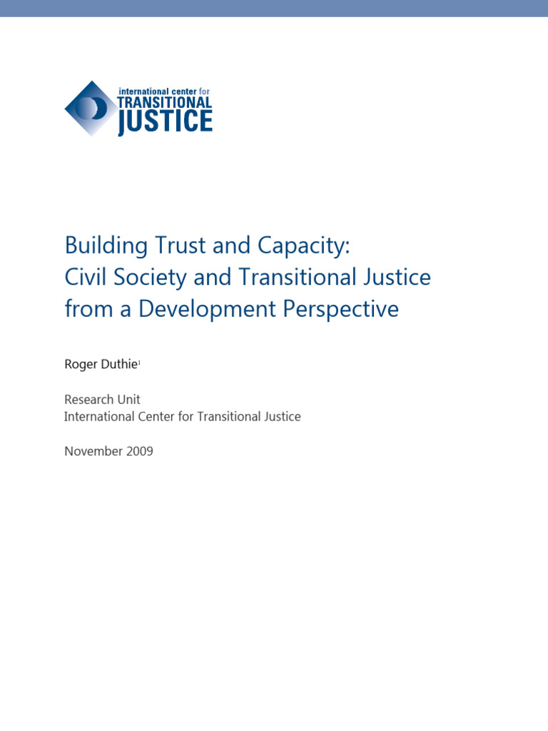 ICTJ - Building Trust and Capacity, Civil Society and Transitional ...