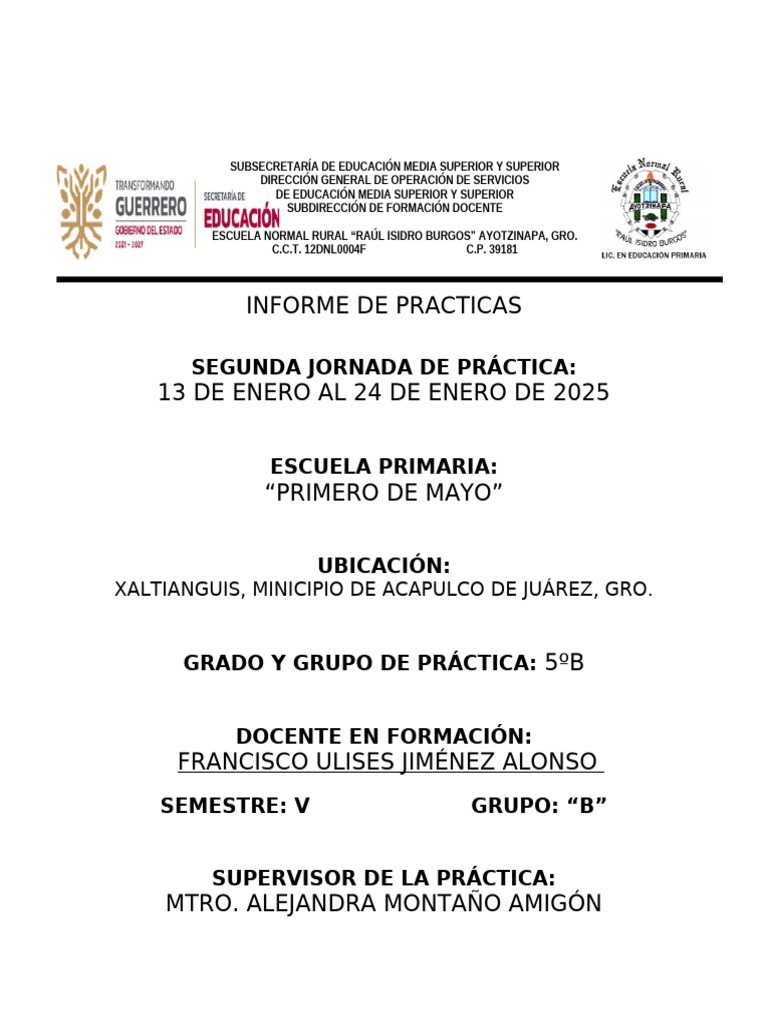 PLAN DE TRABAJO-jornada de Práctica 2024 DIEGO | PDF