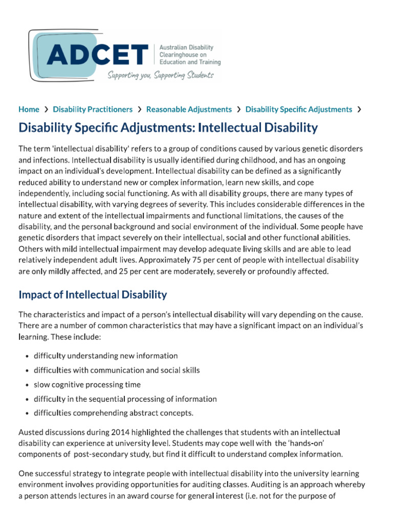 Disability Adjustments MR | PDF