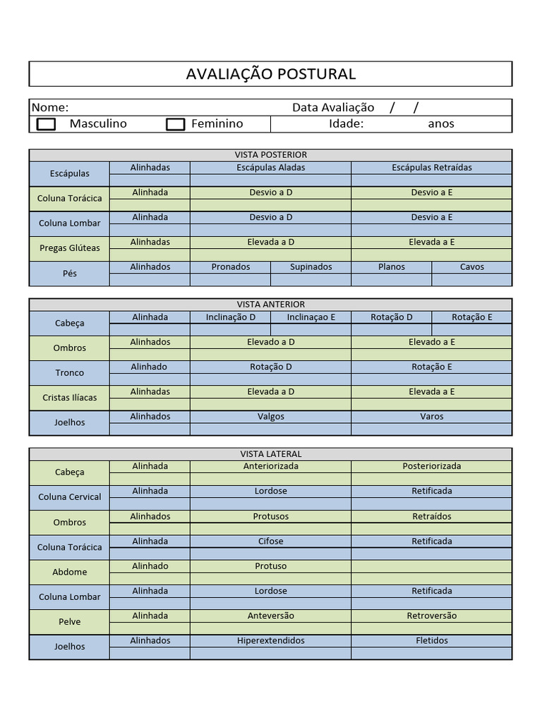 Avaliacao Postural | PDF