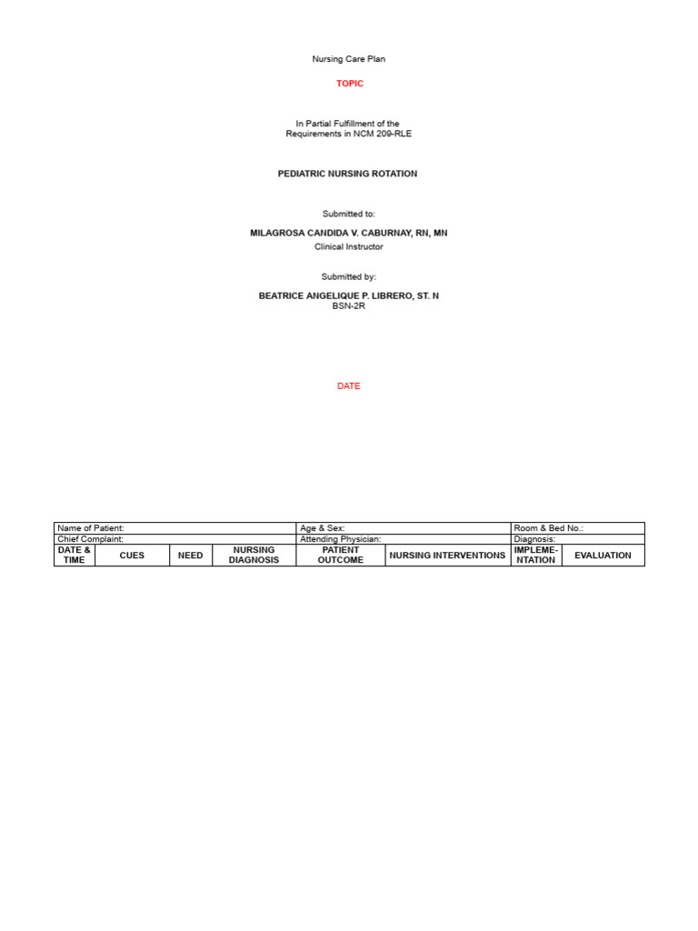 NCP Updated Format | PDF