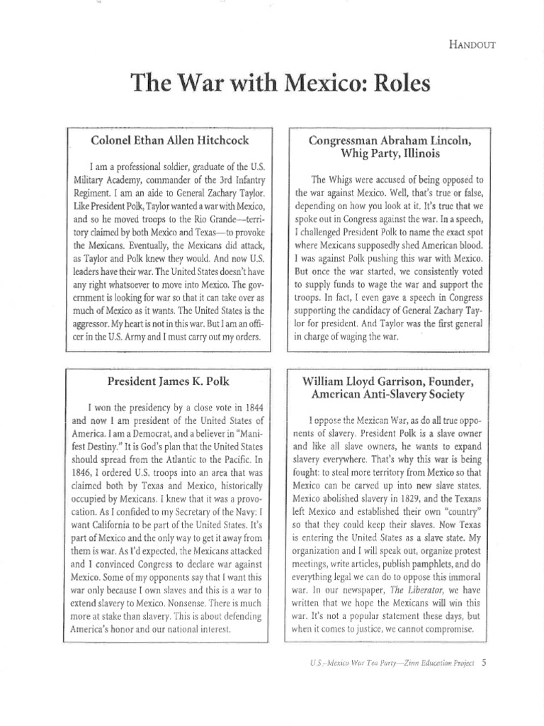 Mexican American War Speed Dating | PDF
