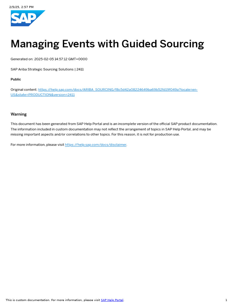 Integrating Contract Workspaces From A Guided Sourcing Event | PDF ...