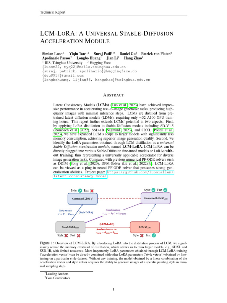 LCM-LoRA - A Universal Stable-Diffusion Acceleration Module | PDF | Machine Learning ...