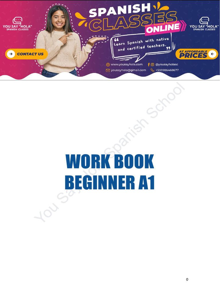 Workbook de Español A1: Alfabeto y Gramática | PDF | Tipología ...