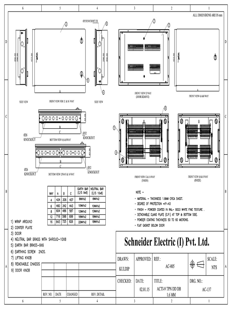 Acti9 DB Drawings For Special DB 5 PG X (Recovered) | PDF