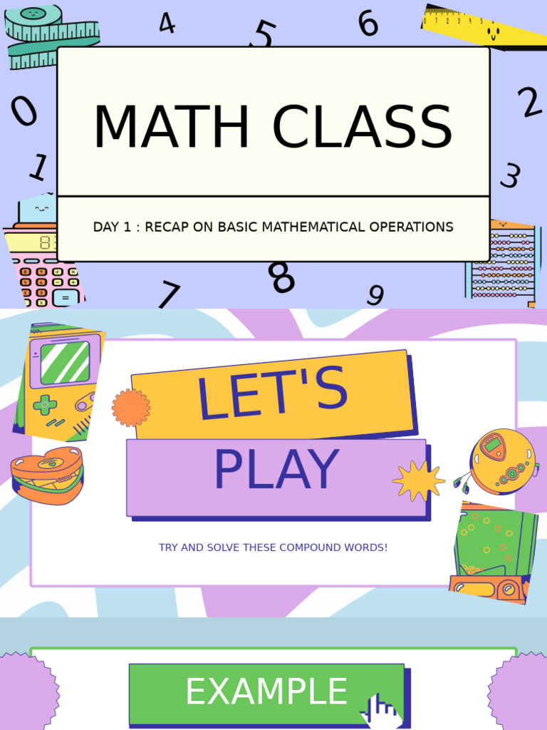 Math Education Presentation Skeleton in A Purple White Black Lined ...