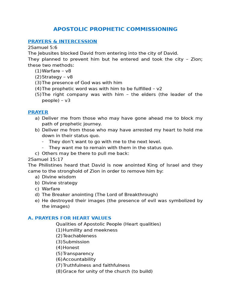 Apostolic Prophetic Prayers Guide | PDF | Epistle To The Colossians ...