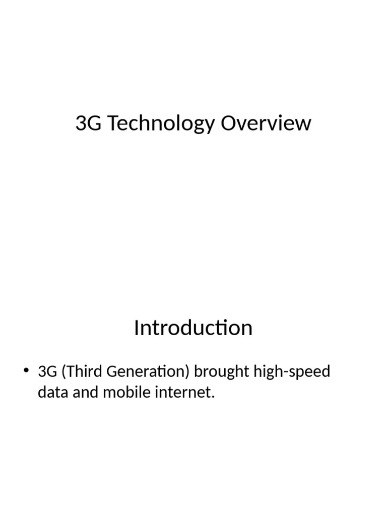 3G Technology Overview | PDF